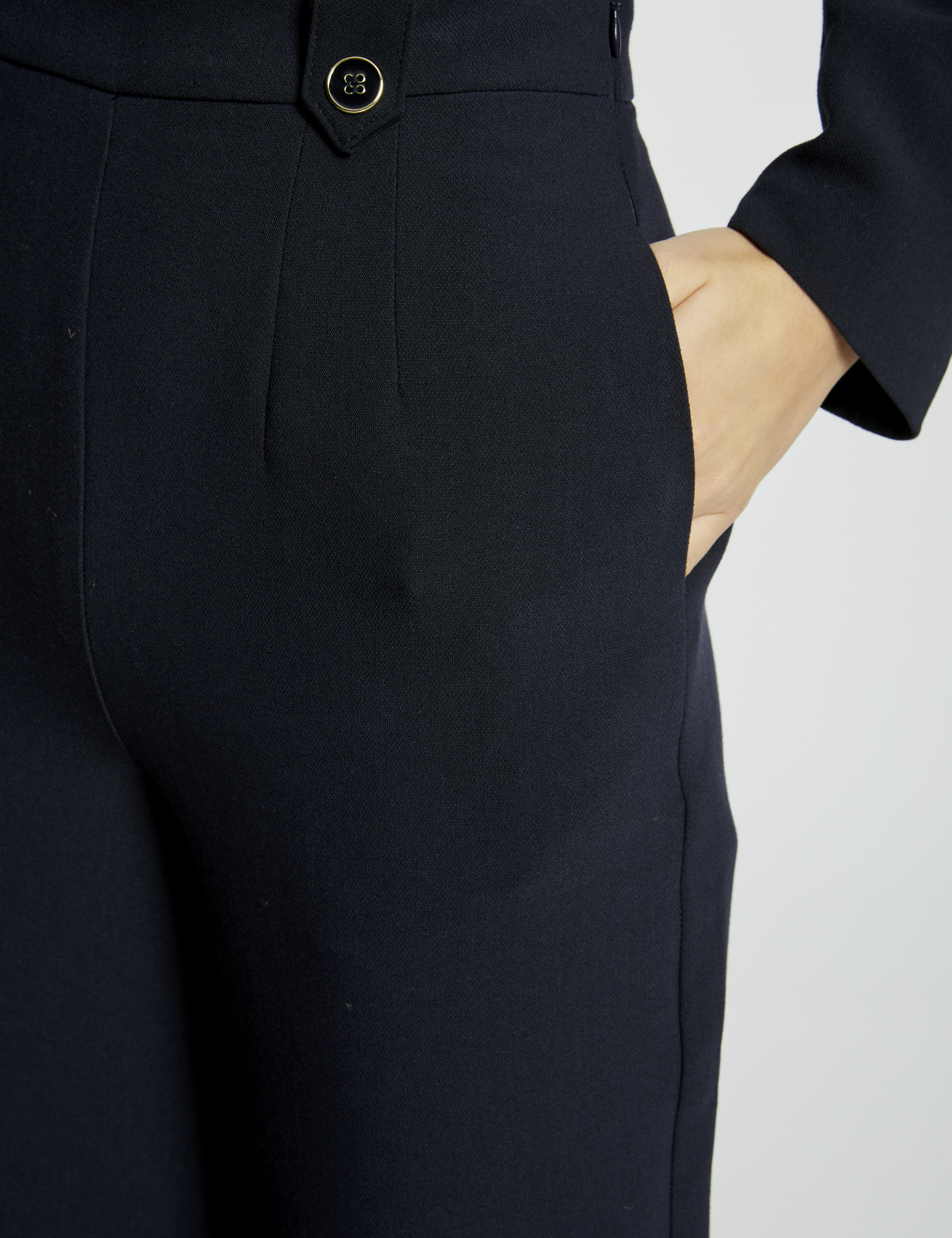 Wide Leg Trousers Navy Ladies Morgan