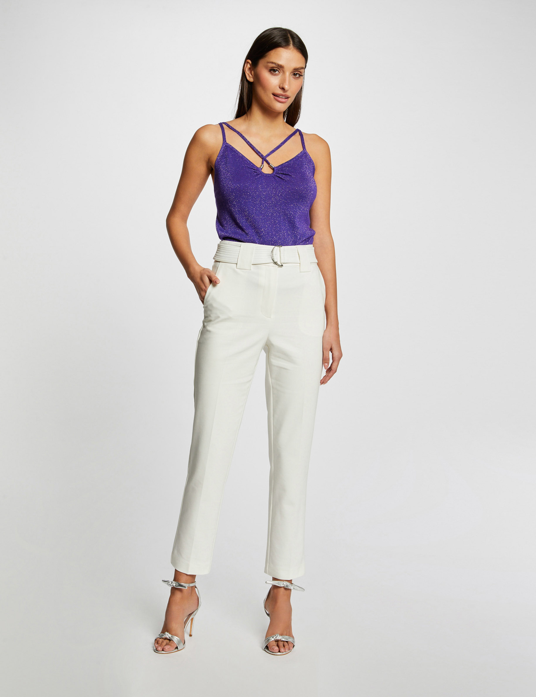 Jumper vest top thin straps dark purple ladies' | Morgan
