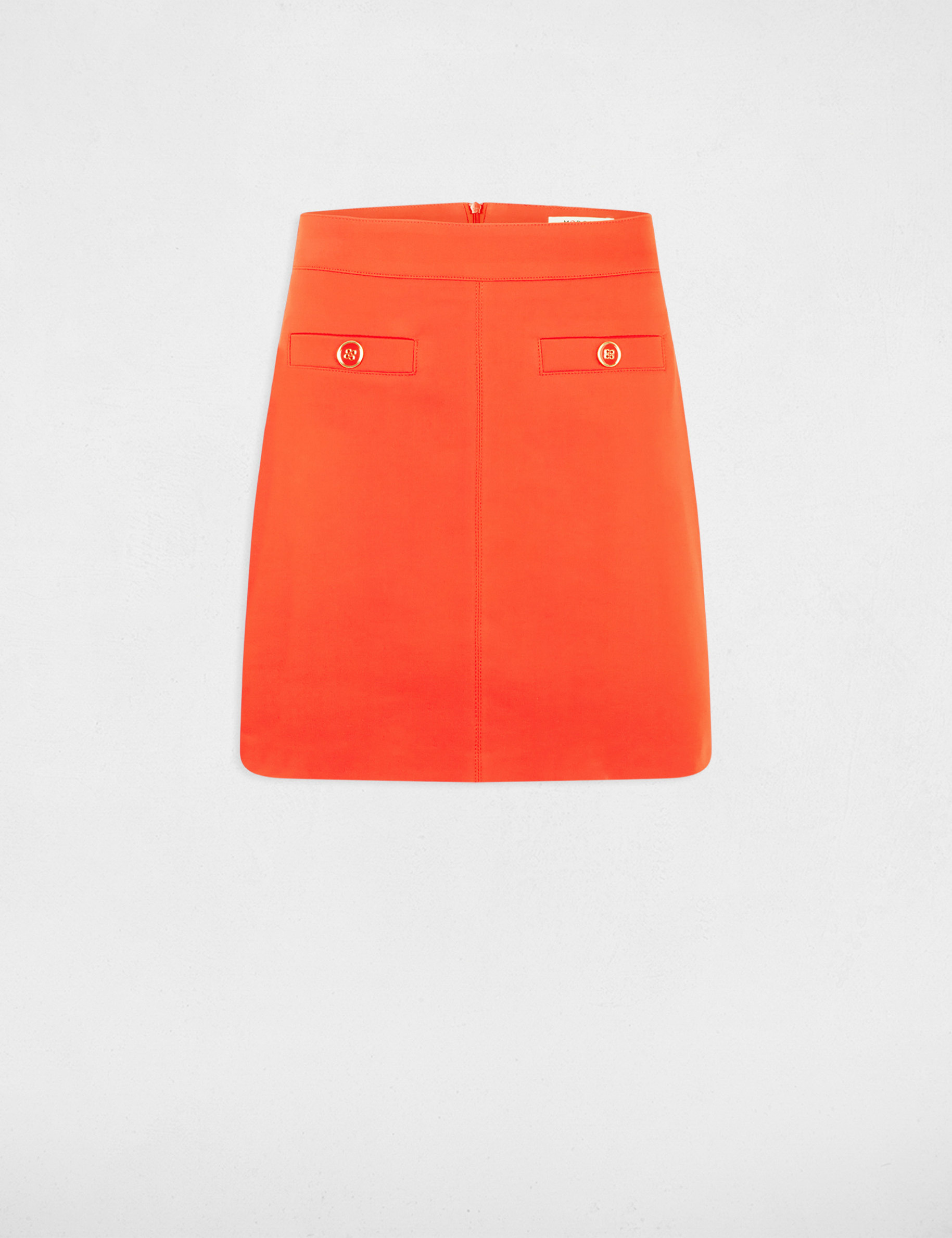 Straight mini satin skirt orange ladies' | Morgan