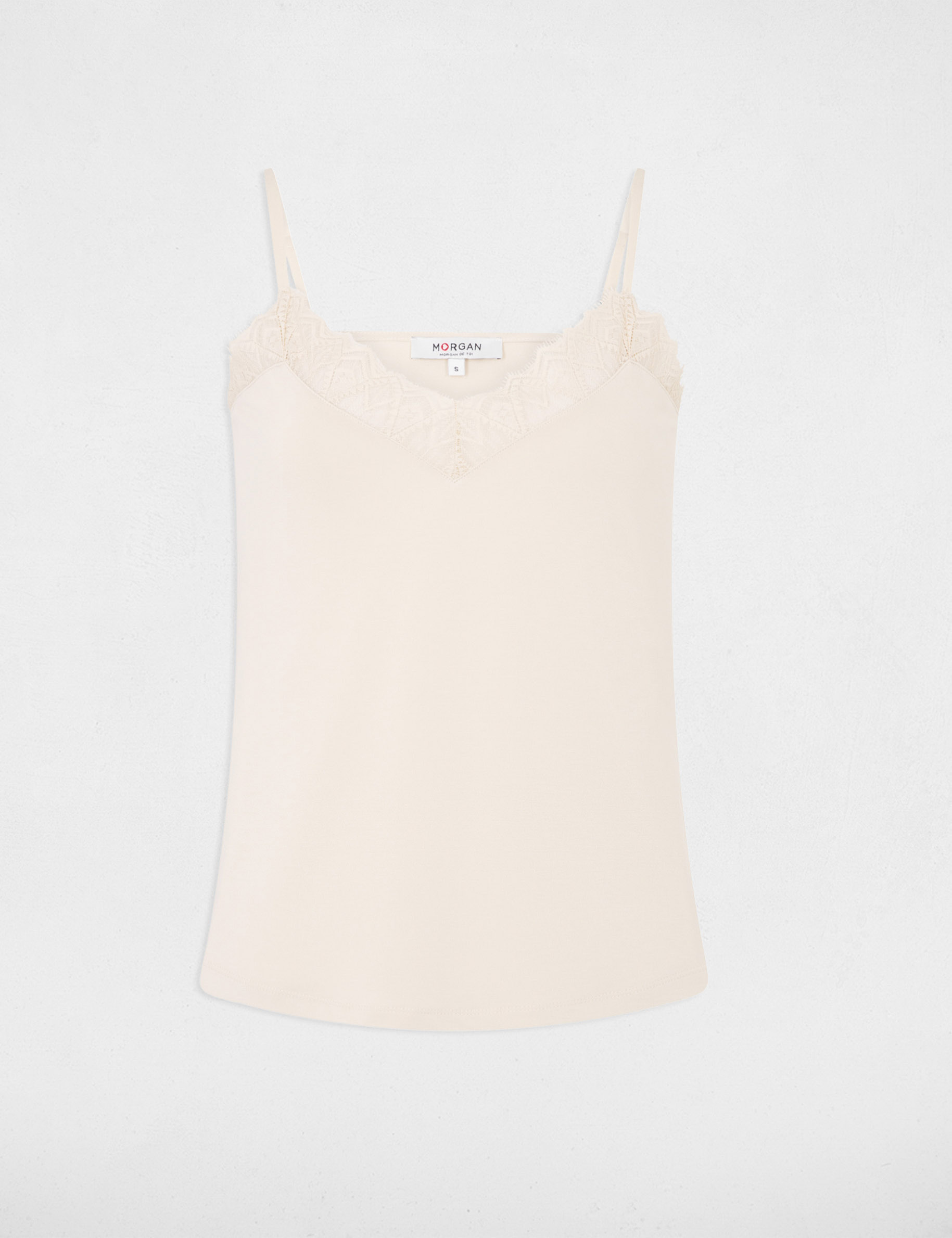 Vest top with thin straps ecru ladies' | Morgan