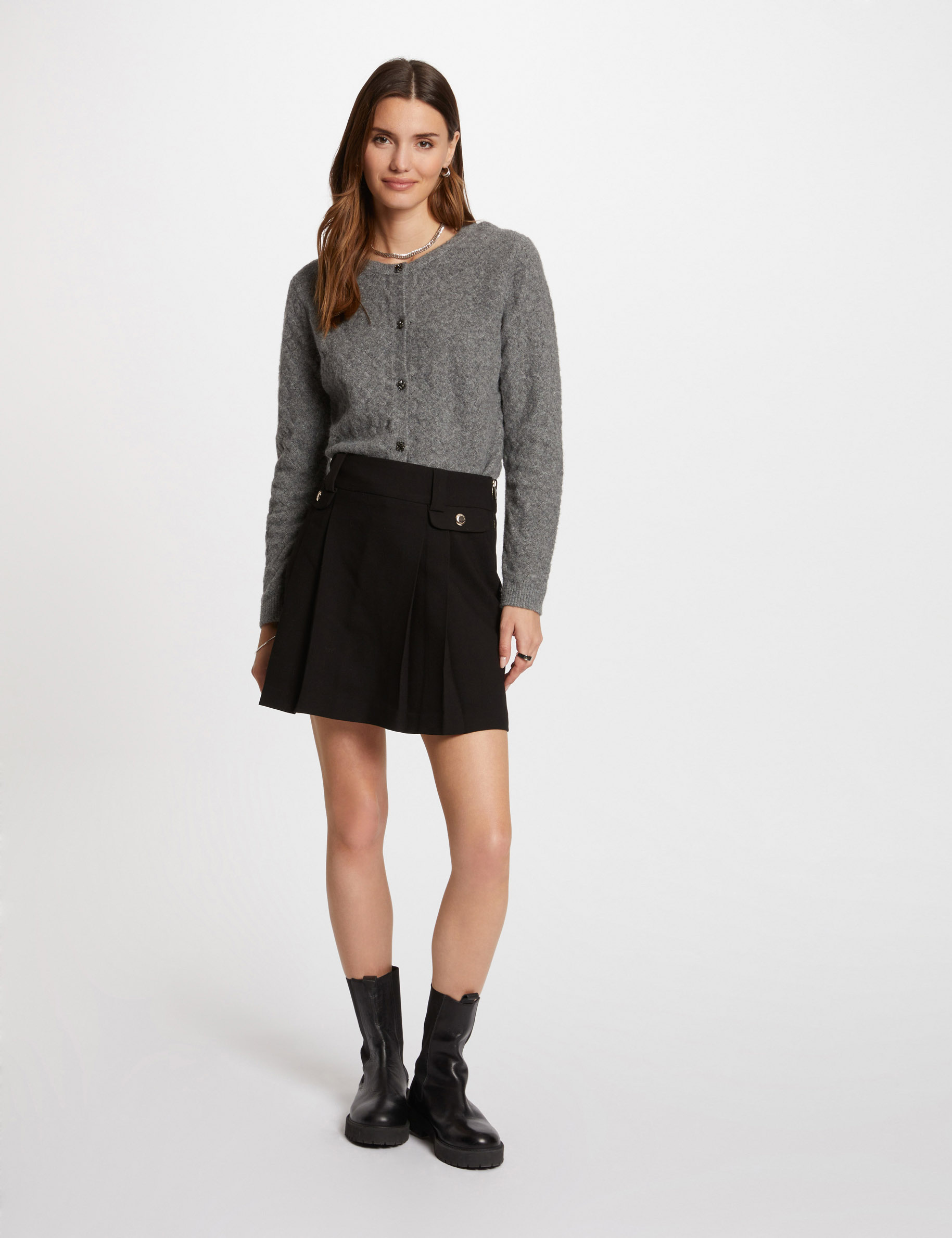 Mini Skirt With Pleats Black Women Morgan