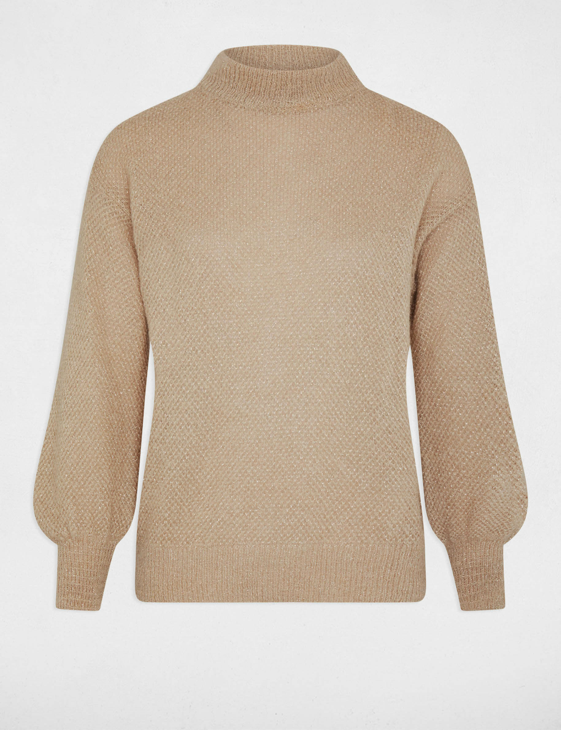 Jumper high collar light beige ladies' | Morgan